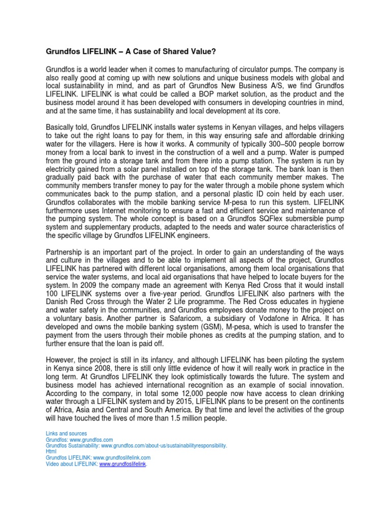 Grundfos LIFELINK | PDF | Economies | Business