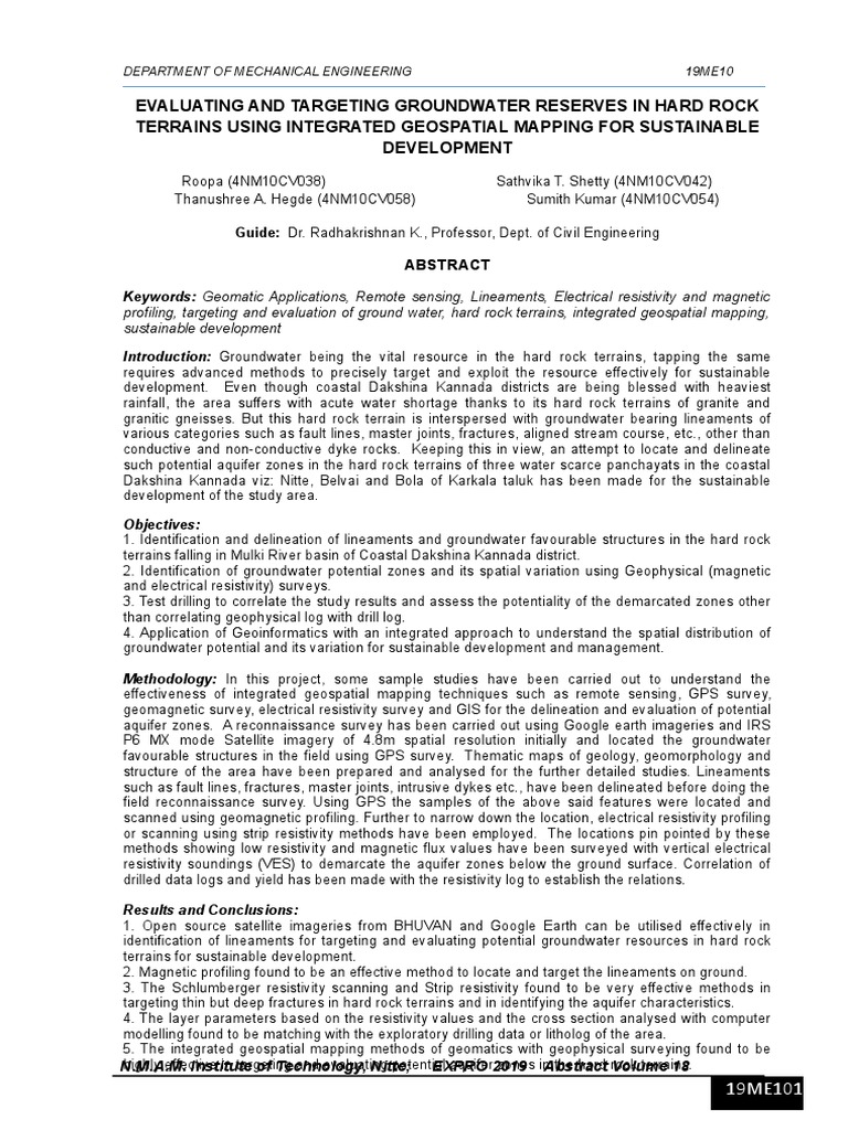 Abstract - Sample | Download Free PDF | Geomatics | Groundwater