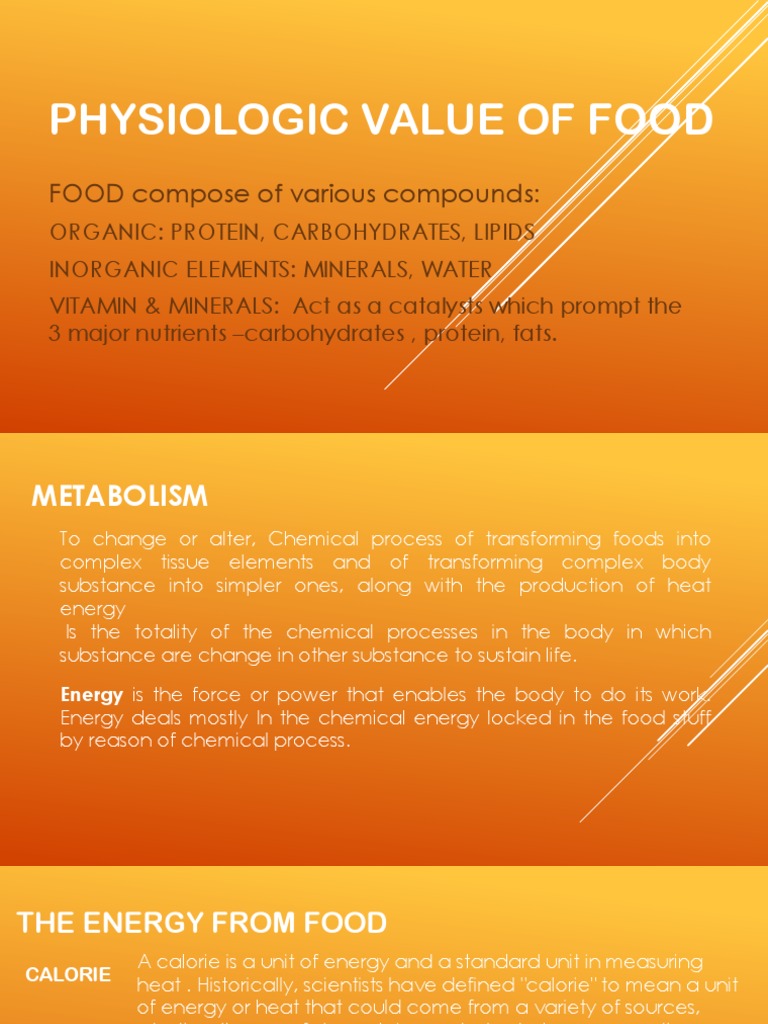 Physiological Fuel Value of Food | PDF | Calorie | Nutrition