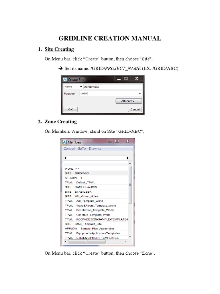 2.Pdms Gridline Creation Manual | PDF | Computing | Software