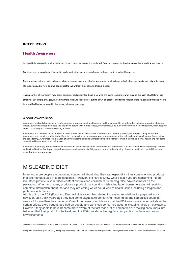 Brochure in Mapeh | PDF | Foods | Food And Drug Administration