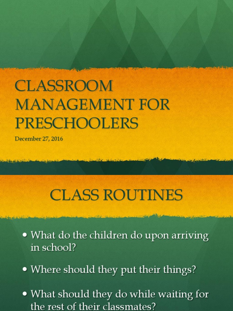 Classroom Management For Preschoolers | PDF | Classroom Management