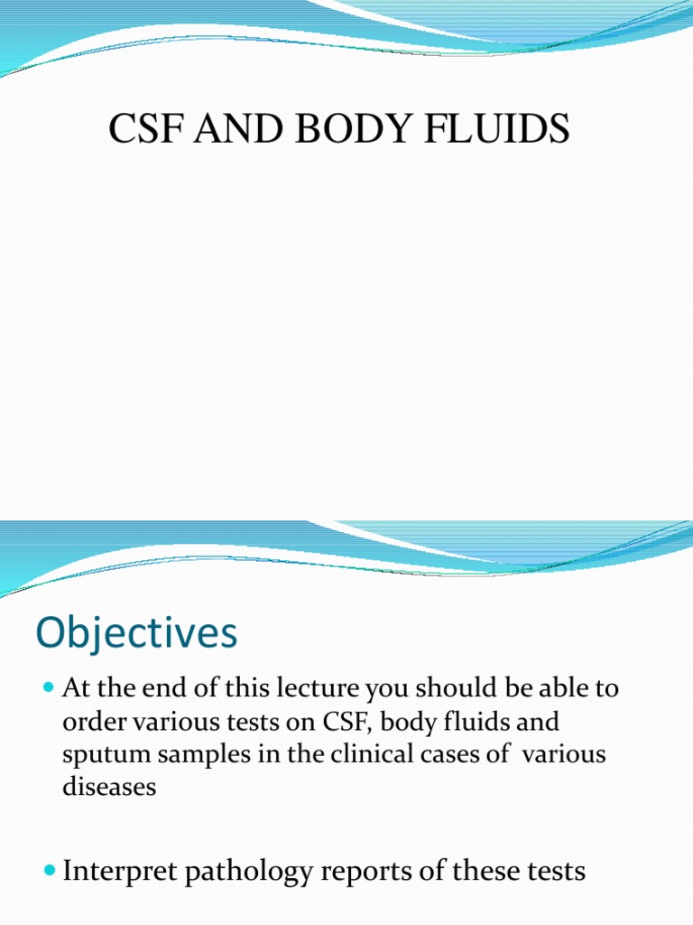 CSF & Body Fluid | PDF | Meningitis | Cerebrospinal Fluid