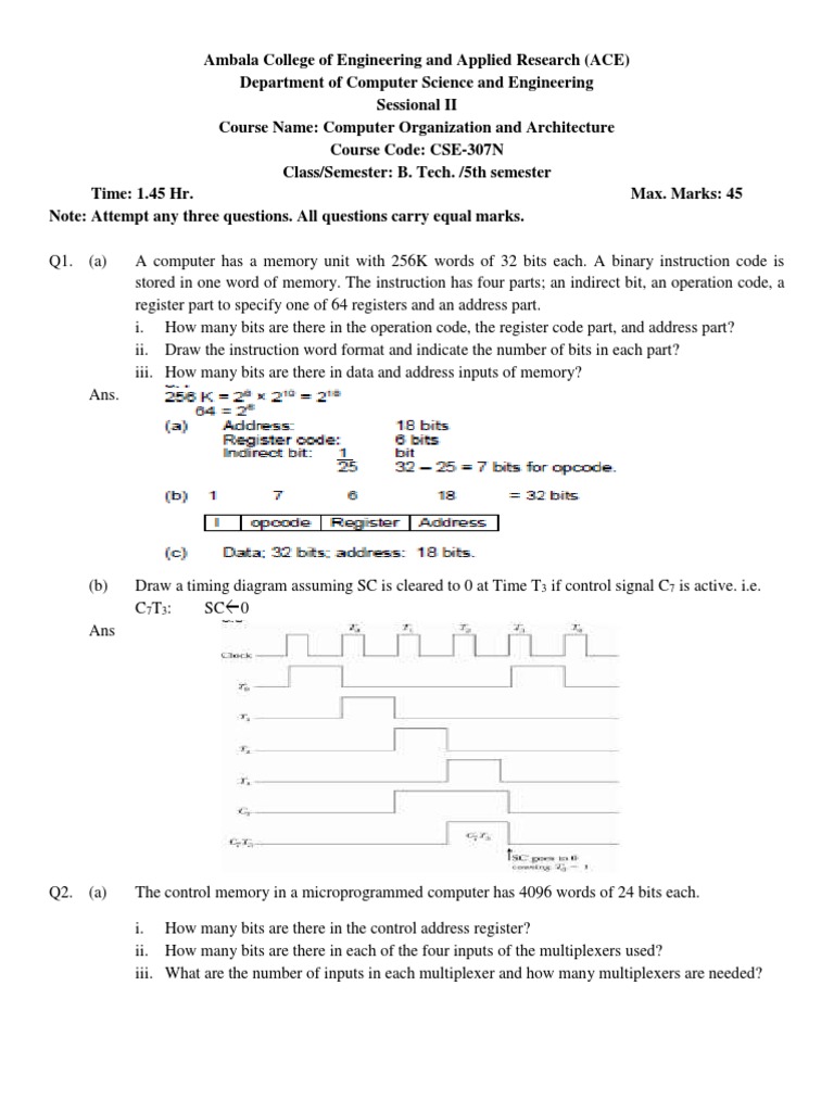 COA Sessional - II - 2018 With Solutions | PDF