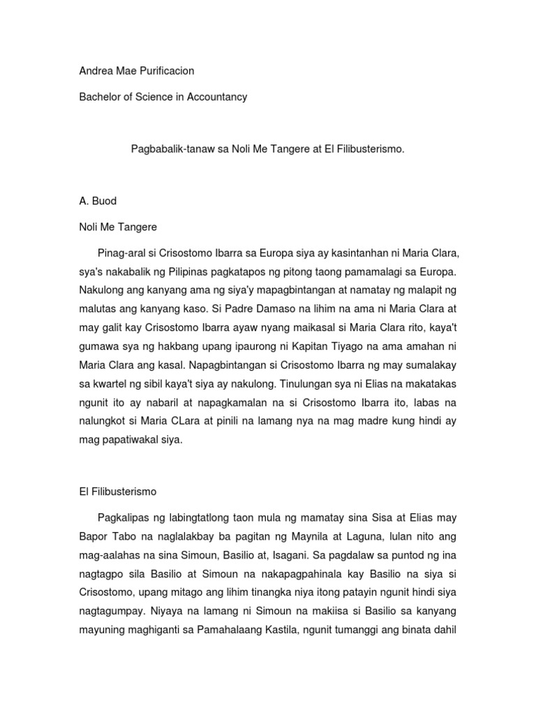 Rizal Pagbabalik Tanaw | PDF