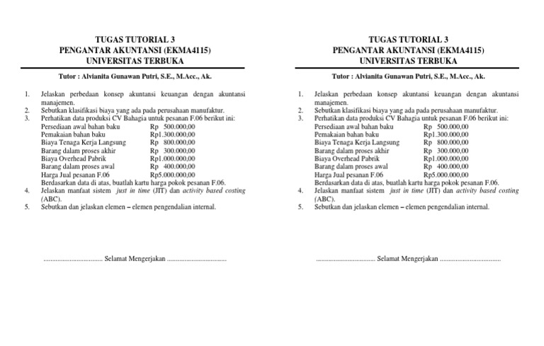 Soal Tt3 - Pengantar Akuntansi | PDF