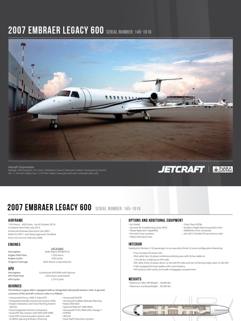 Embraer Legacy 600 11p | PDF | Avionics | Aviation