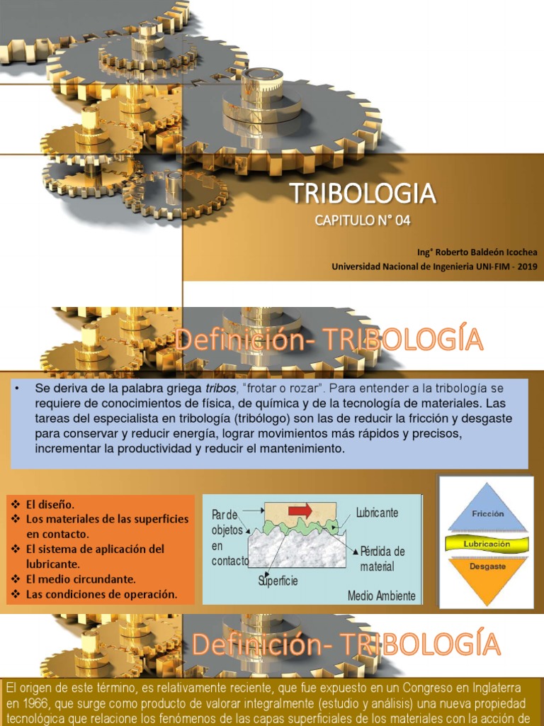 Definición y Aplicaciones de Tribología | PDF | Lubricante | Ingeniería ...