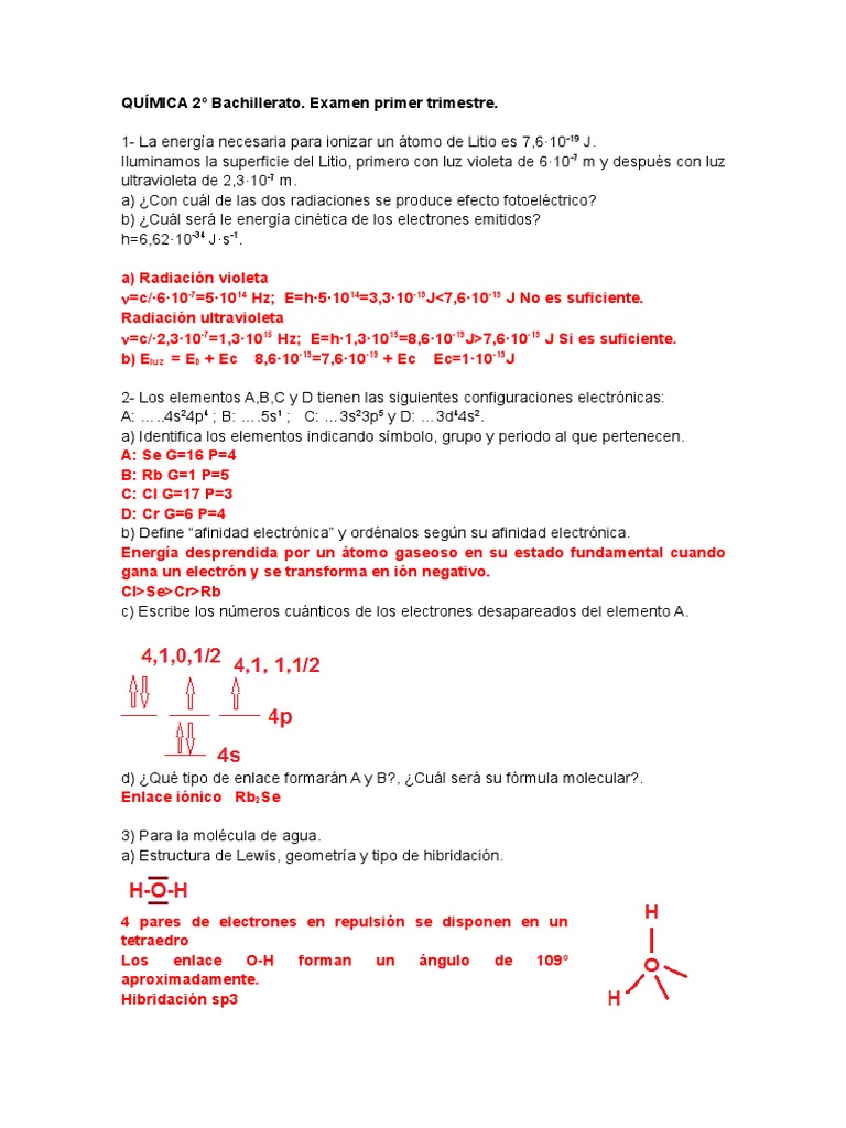 1 Eval Soluciones | PDF | Enlace químico | Propiedades del agua