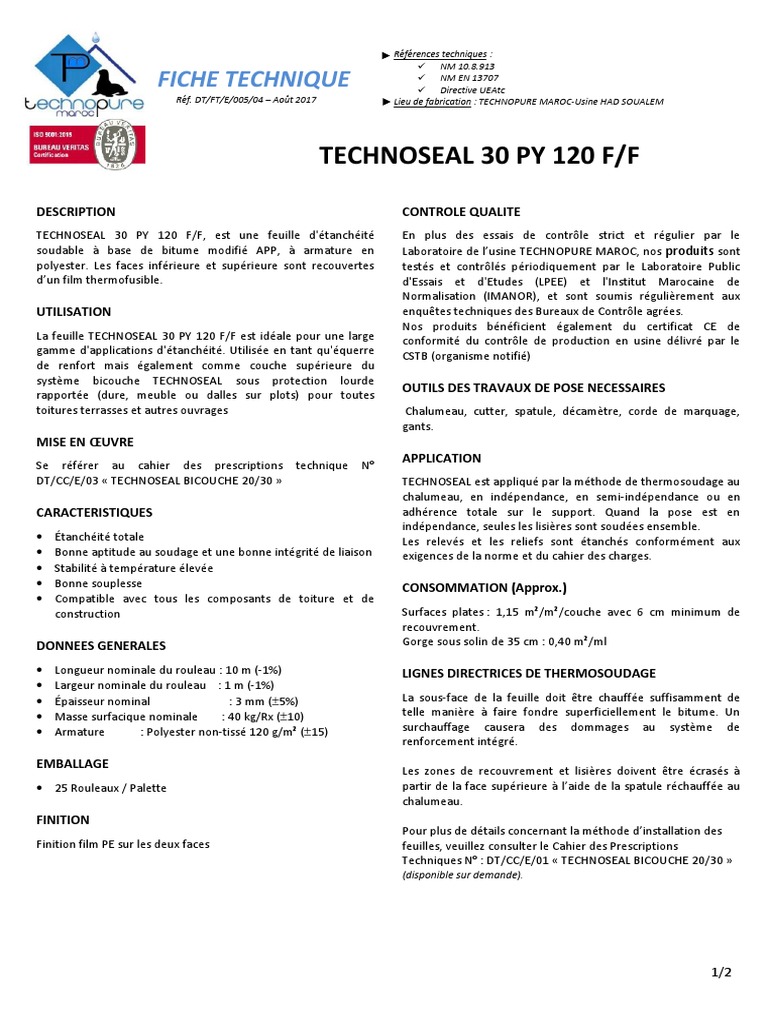 Fiche Technique Bicouche | PDF | Matériaux | La nature