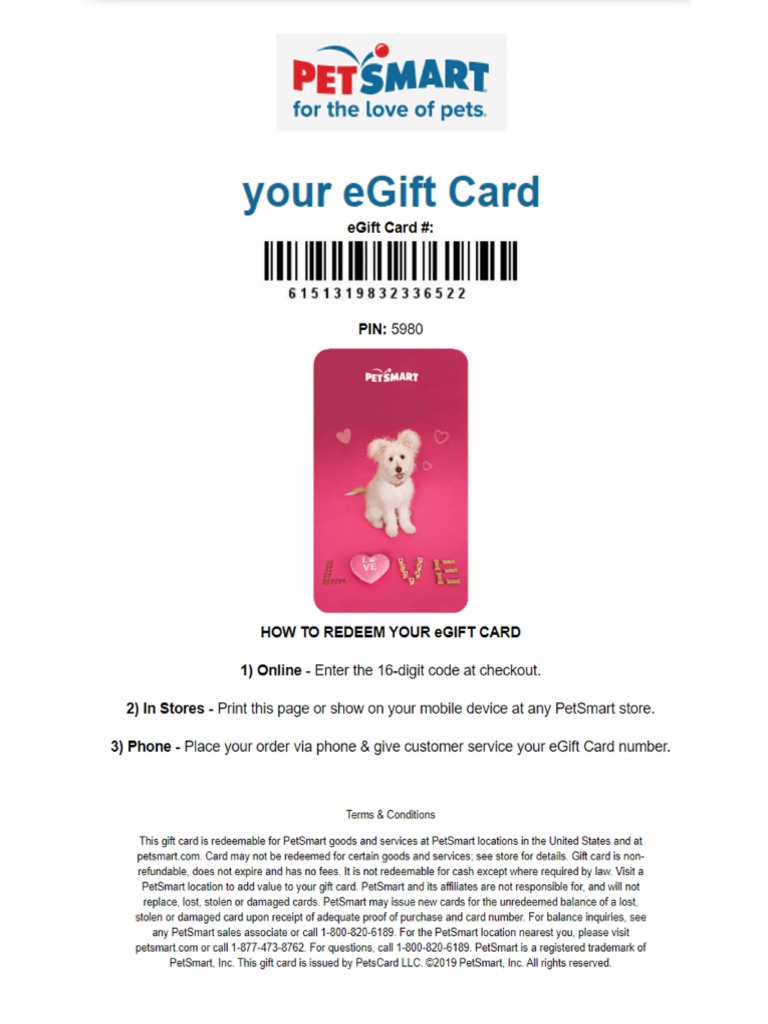 $50 Petsmart Giftcard PDF | PDF