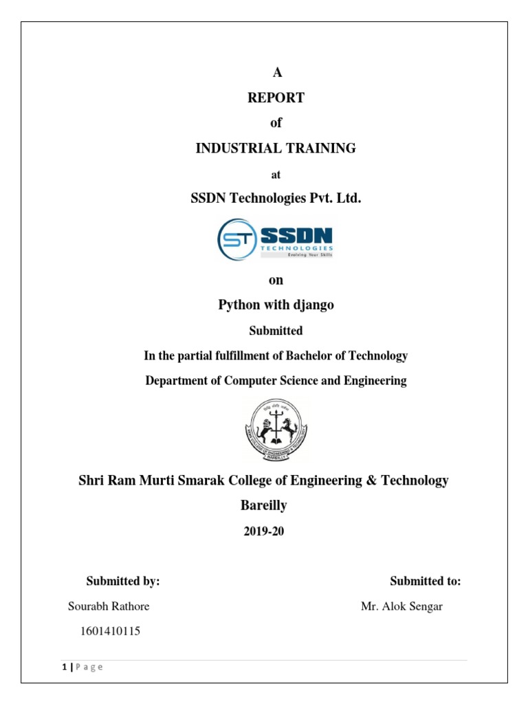 Industrial Training Reports | PDF | Python (Programming Language ...