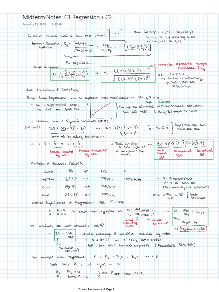 Regression Notes | PDF