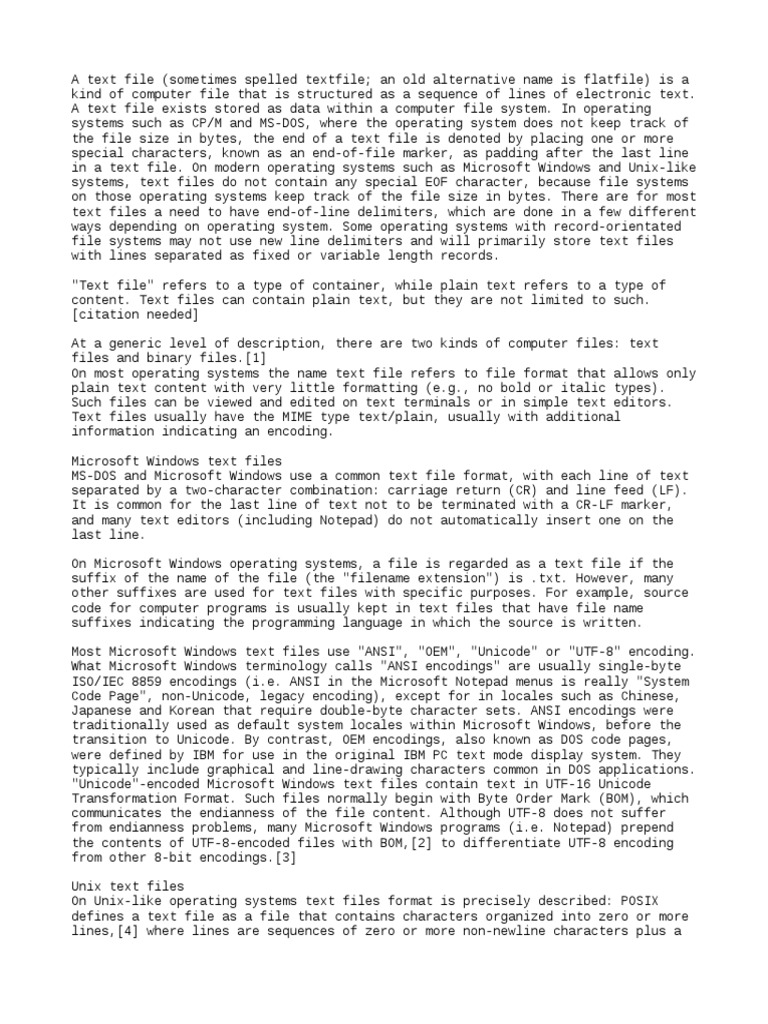 Text File Info | Download Free PDF | Text File | Character Encoding