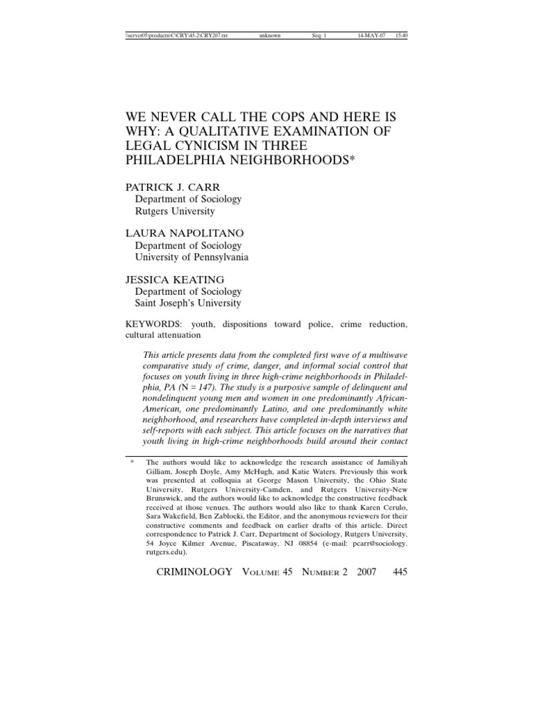 Carr Et Al 2007 | PDF | Violent Crime | Self Report Study