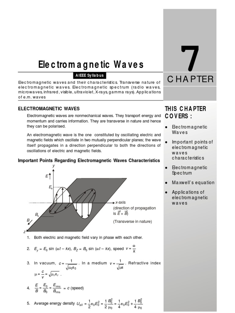 7 Electromagnetic Waves PDF | PDF | Electromagnetic Radiation ...