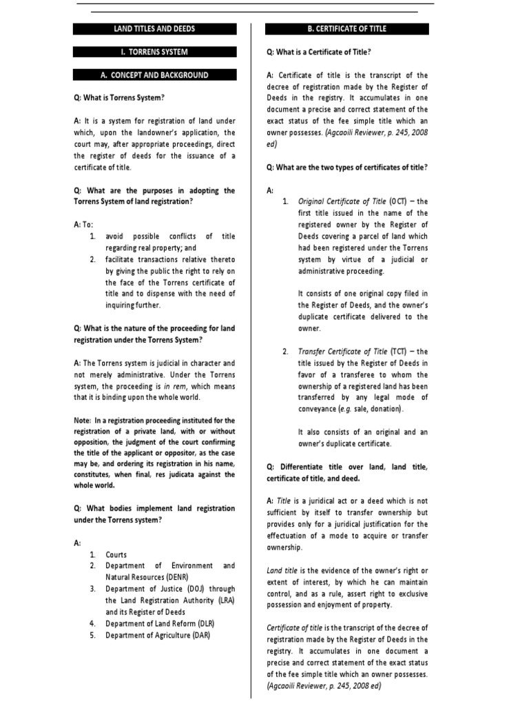 Understanding the Torrens System | PDF | Real Property | Deed