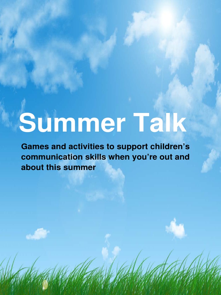 Summer Talk PDF | PDF | Hand | Hearing Loss