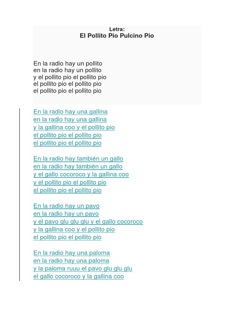 El Pollito Pio | PDF