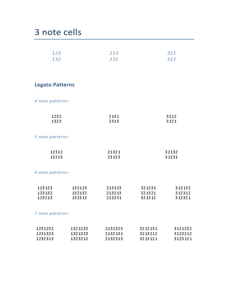 3 Note Cells: Legato Patterns | PDF