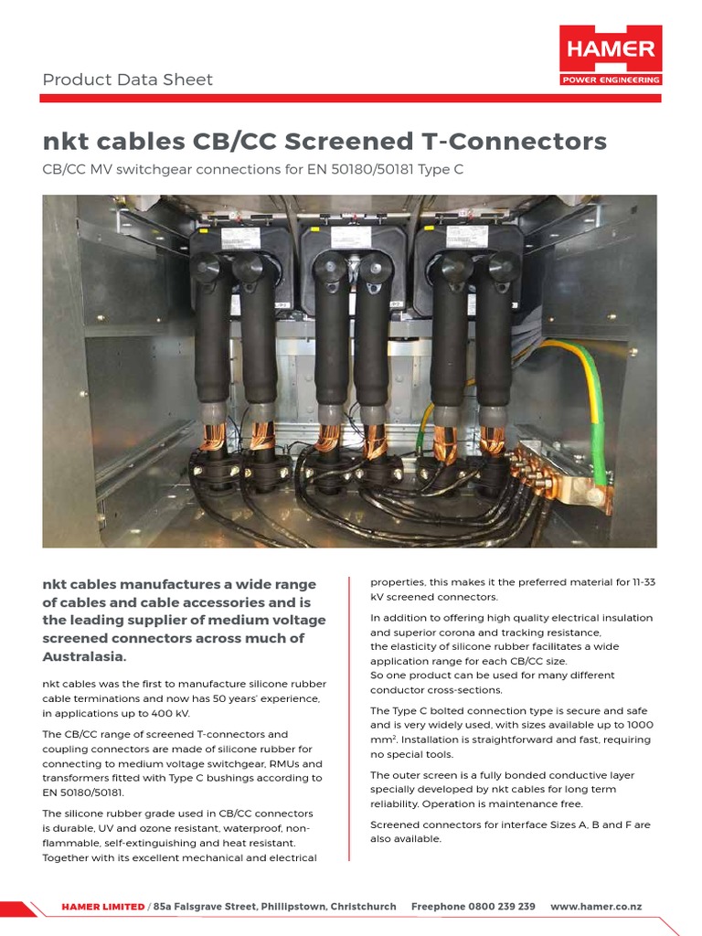DS0037 NKT Cables CB CC Screened T Connectors PDF | PDF | Electrical ...