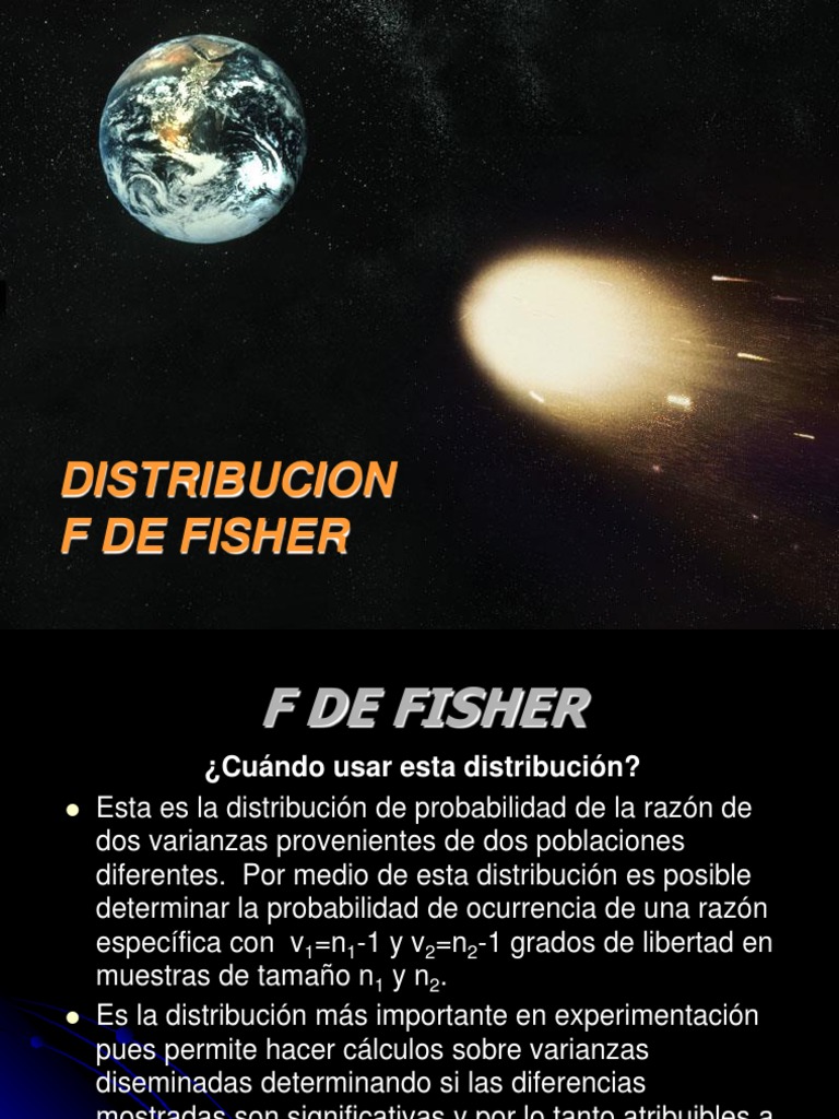 Distribucion F De Fisher: Dr. Jorge Acuña A., Profesor | Desviación ...