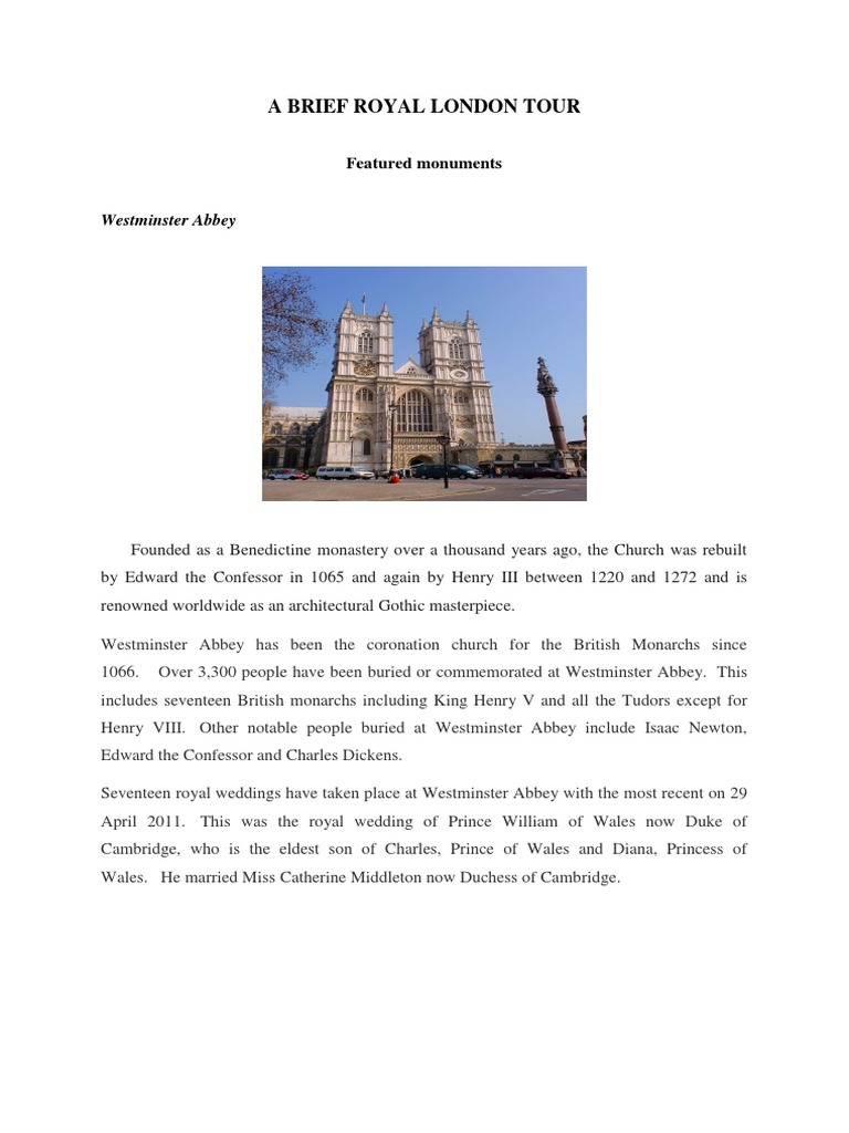 ROYAL LONDON - Featured Monuments | PDF | European Royalty | United Kingdom