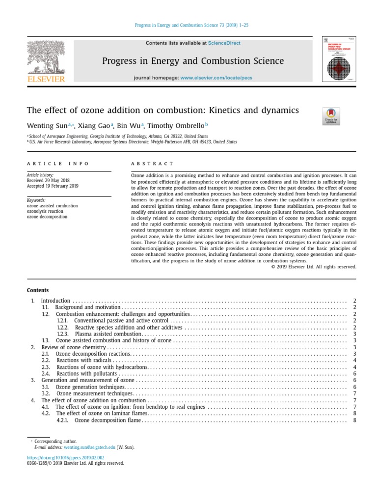 Progress in Energy and Combustion Science: Wenting Sun, Xiang Gao, Bin ...