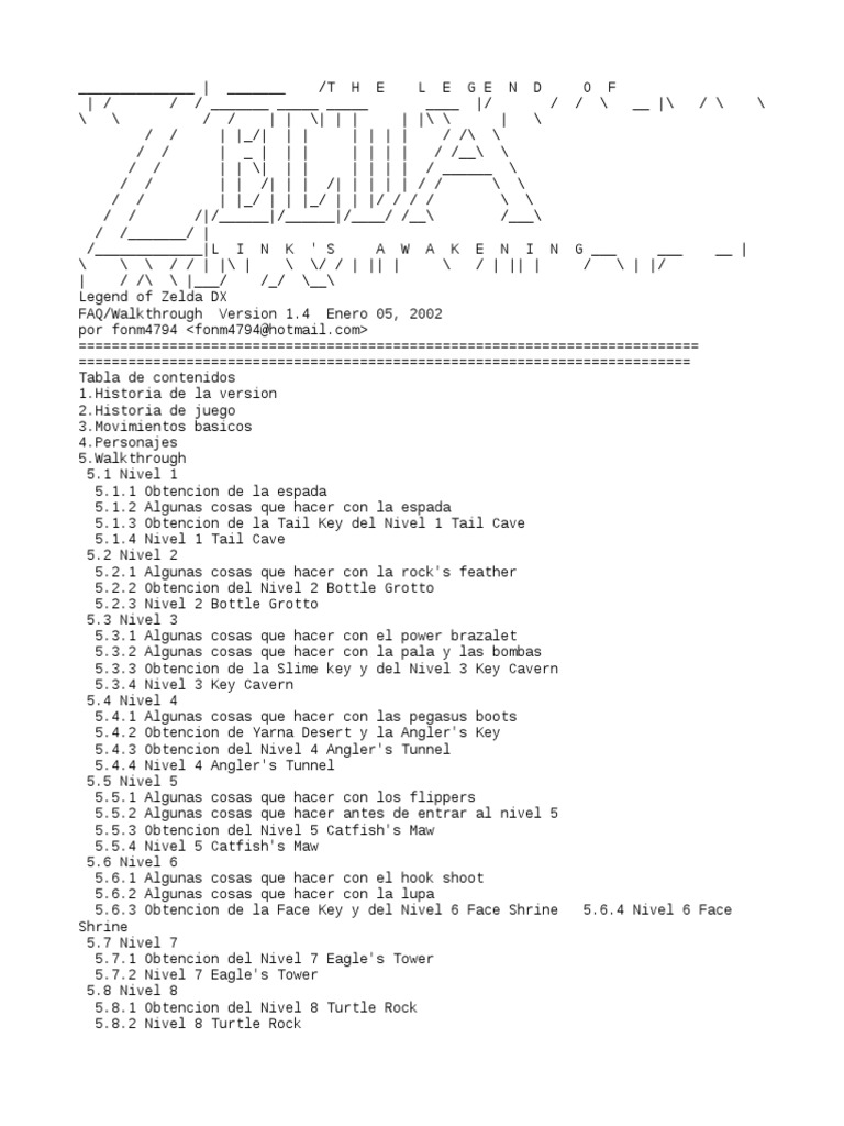 Guia The Legend of Zelda Link's Awakening PDF | PDF | Ocio