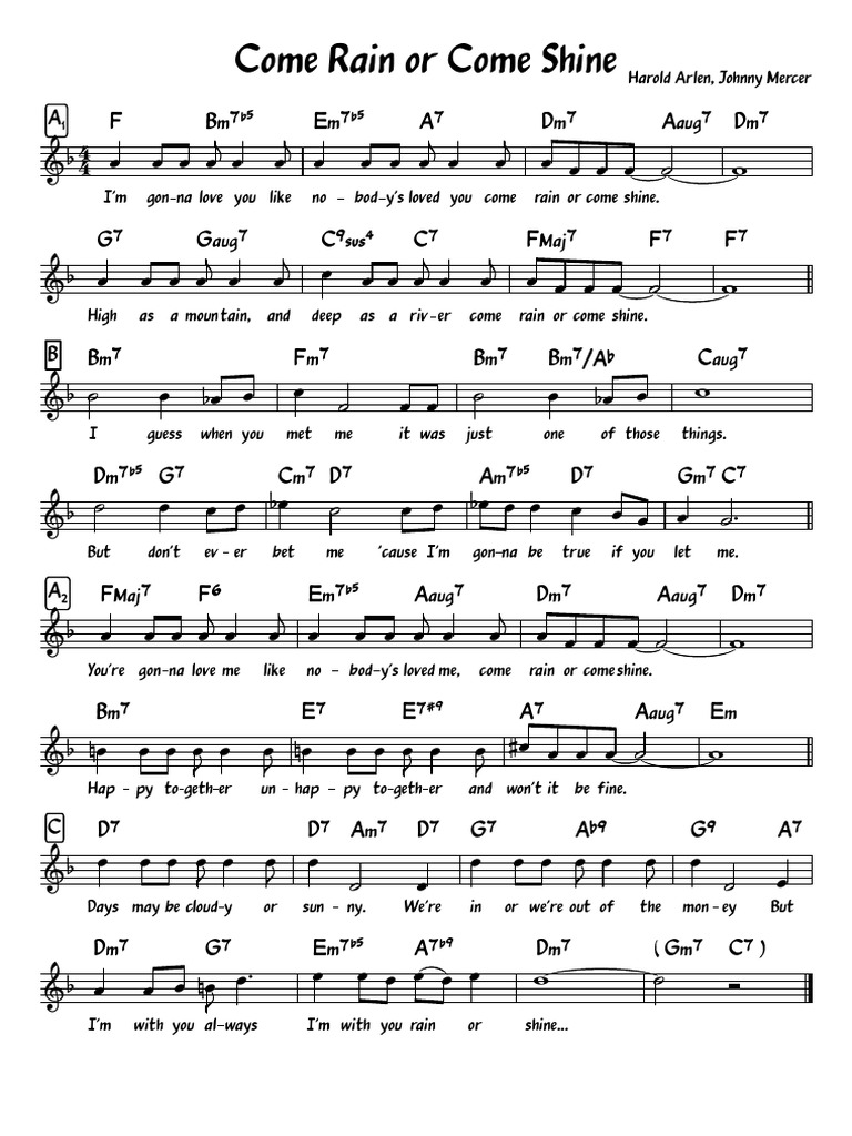 Come Rain or Come Shine | PDF