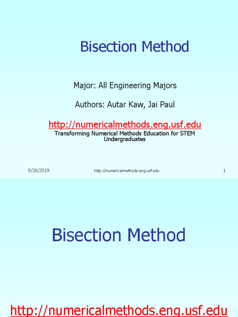 Bisection Method Pdf Applied Mathematics Mathematical Logic