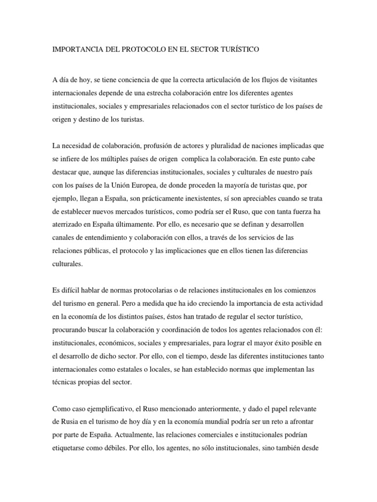 Protocolo Turístico | PDF | Etiqueta | Turismo
