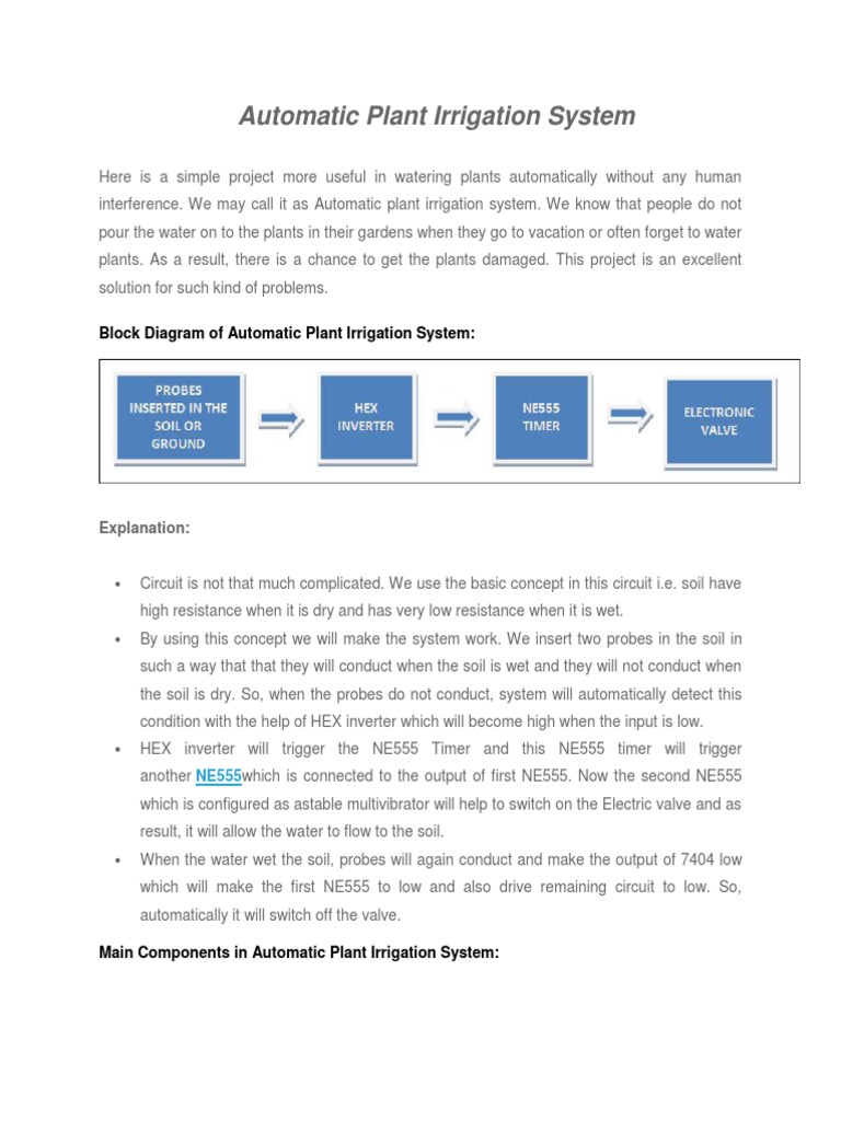 Automatic Plant Irrigation | PDF | Electromagnetism | Electronic ...