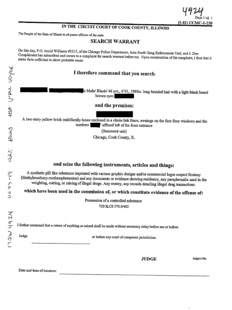 Complaint For Search Warrant | PDF