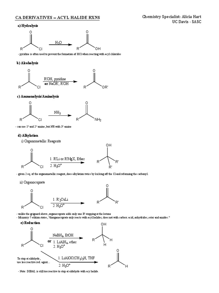Acyl Halide Rxns | Download Free PDF | Amine | Inorganic Chemistry