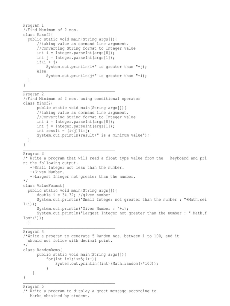 Java Programs | Arithmetic | Computer Programming