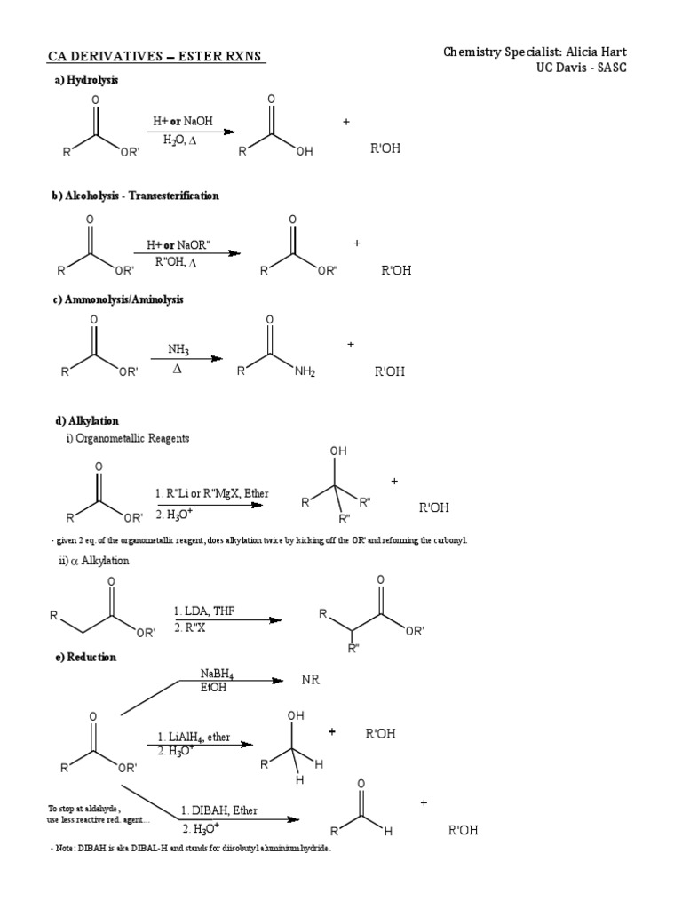 Ester Rxns | PDF | Unit Processes | Physical Sciences