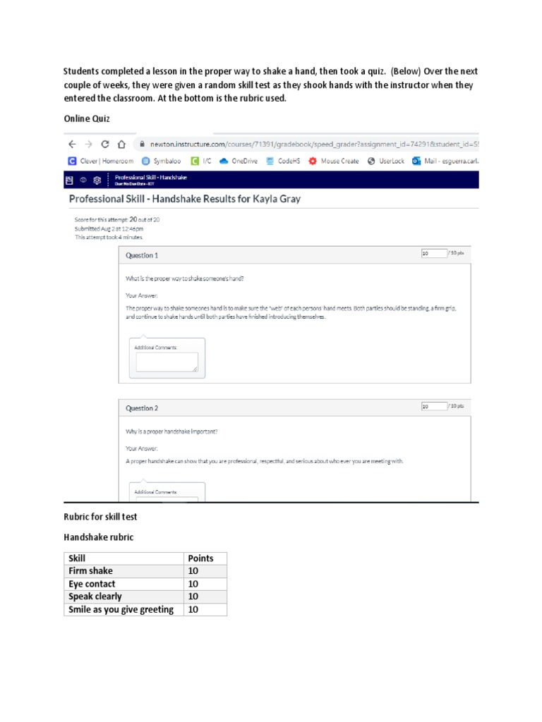 Handshake Lesson | PDF