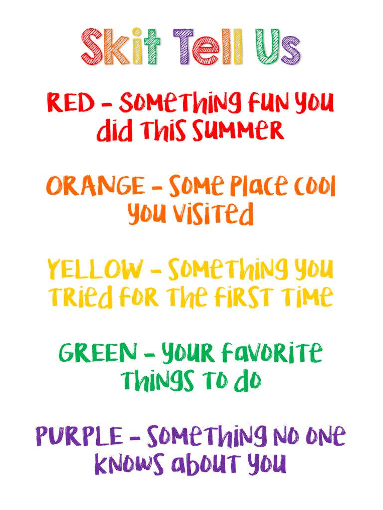 Summer Fun and Secrets Skit | PDF