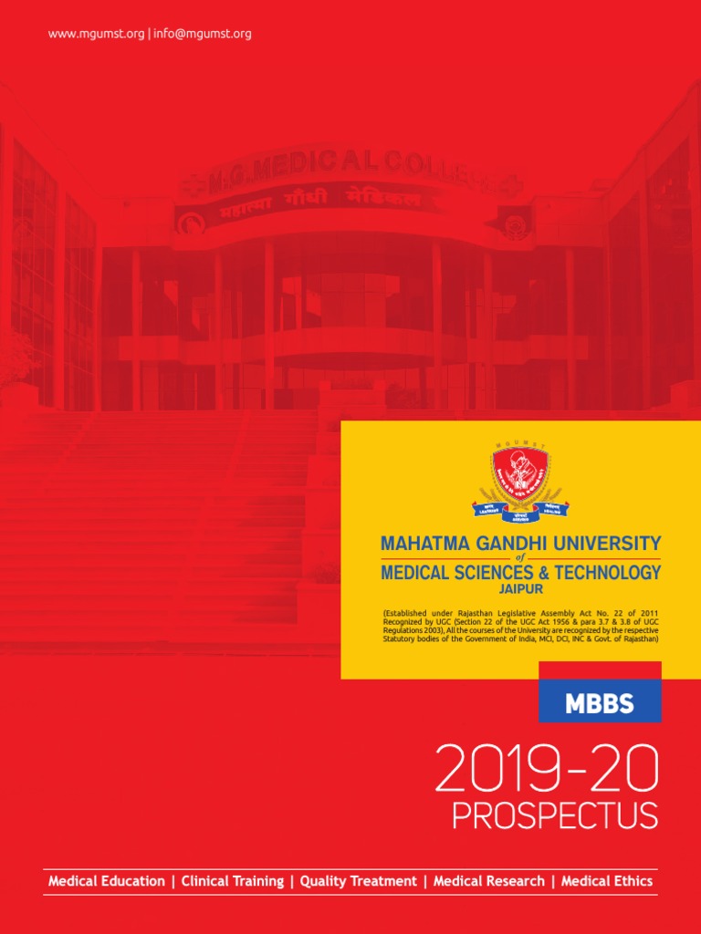 MBBS Prospectus 2019-20 | PDF | Medical School | Doctor Of Medicine