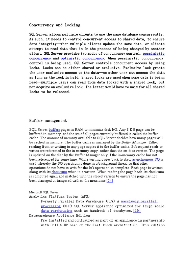 Concurrency and Locking | Download Free PDF | Microsoft Sql Server | Database Index