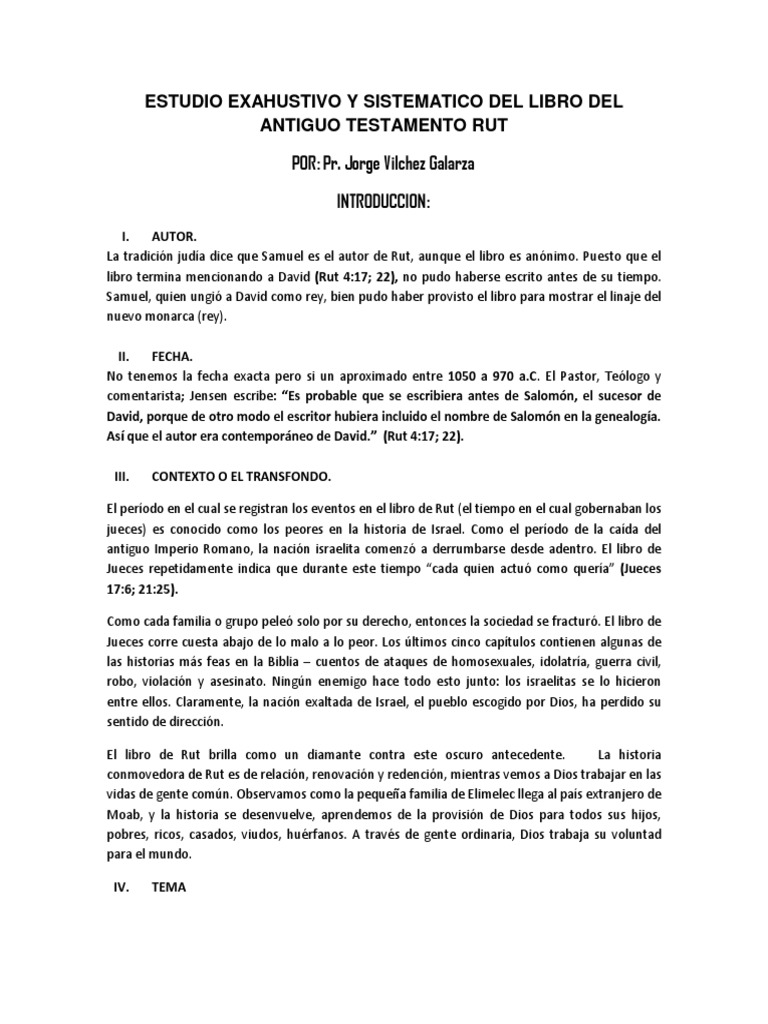 Estudio Del Libro de Rut | PDF | Libro de rut | David
