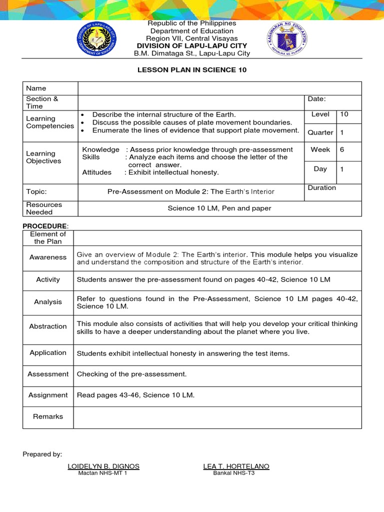 Science 10 - Q1 - W6 - D1 | PDF | Understanding | Lesson Plan