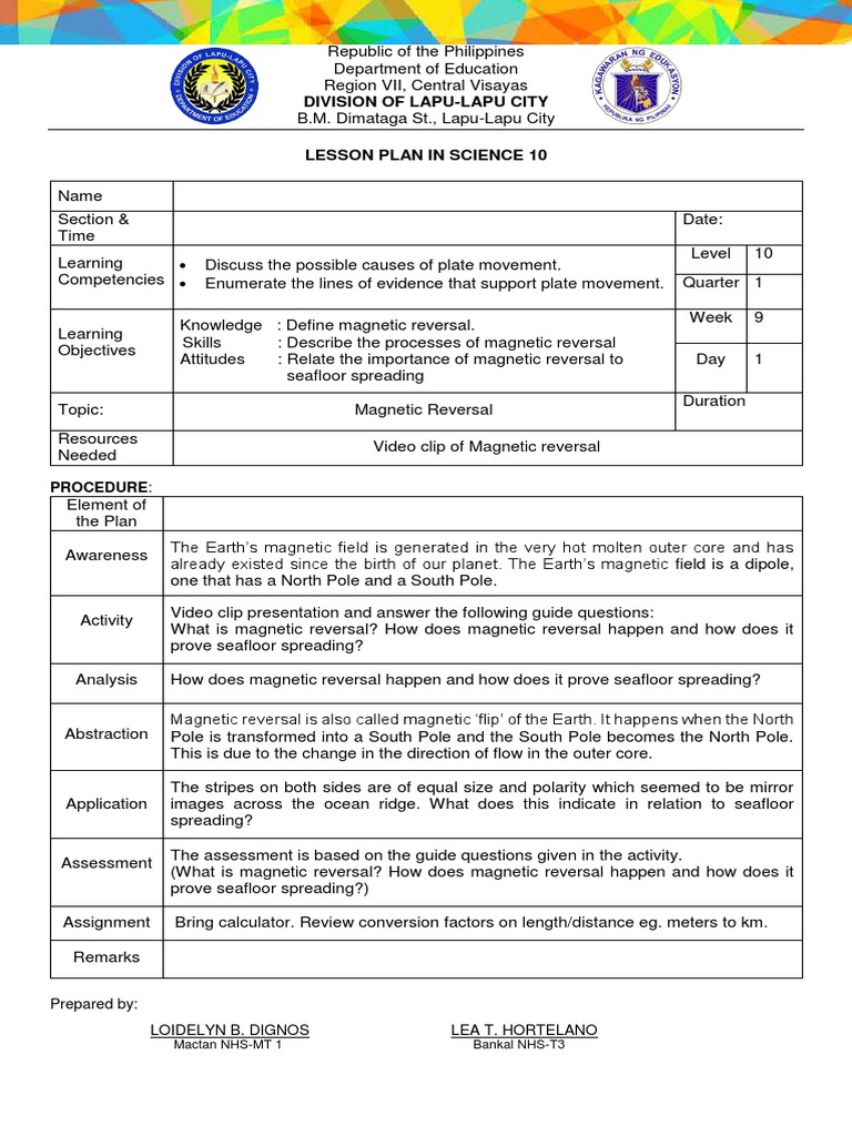 Science 10 - Q1 - W9 - D1 | PDF | Magnetic Field | Earth's Magnetic Field