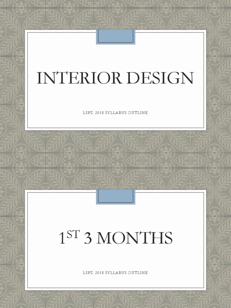 Interior Design Course Break Down | PDF | Graphics | Interior Design