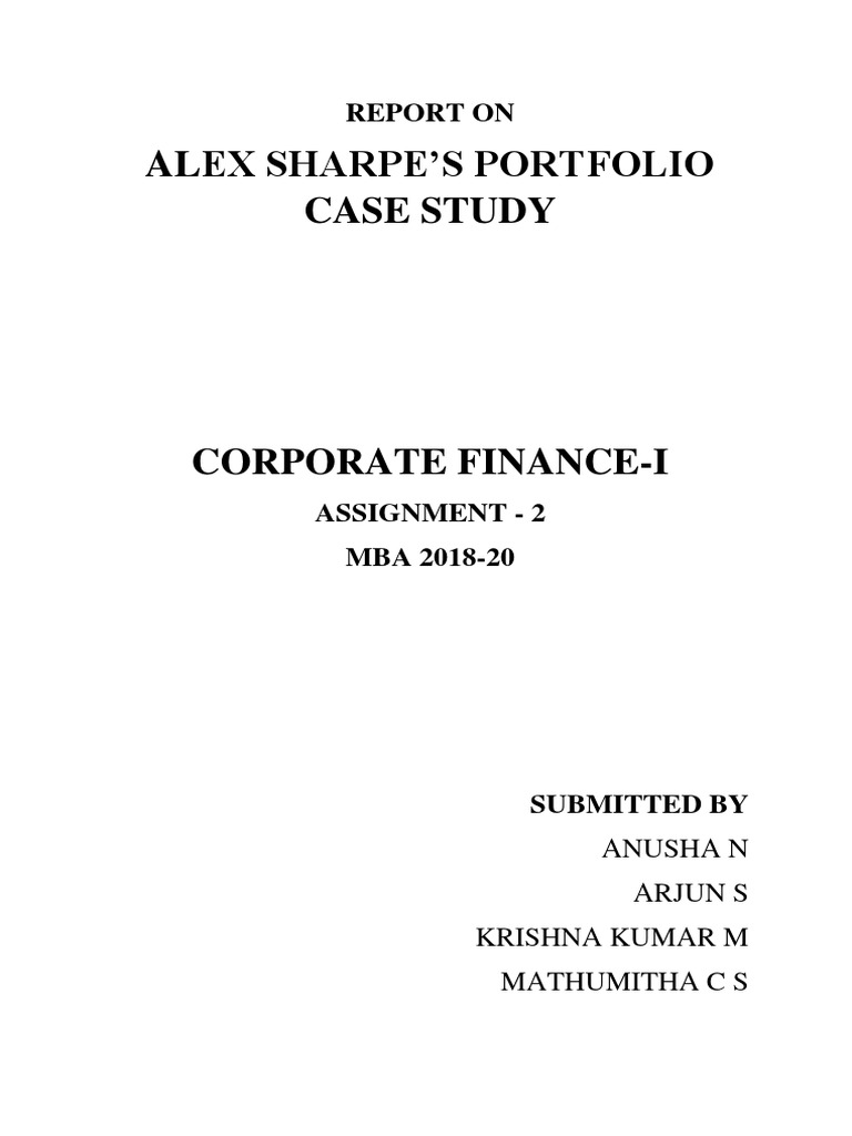 Alex Sharpe's Portfolio Study | PDF | Capital Asset Pricing Model ...