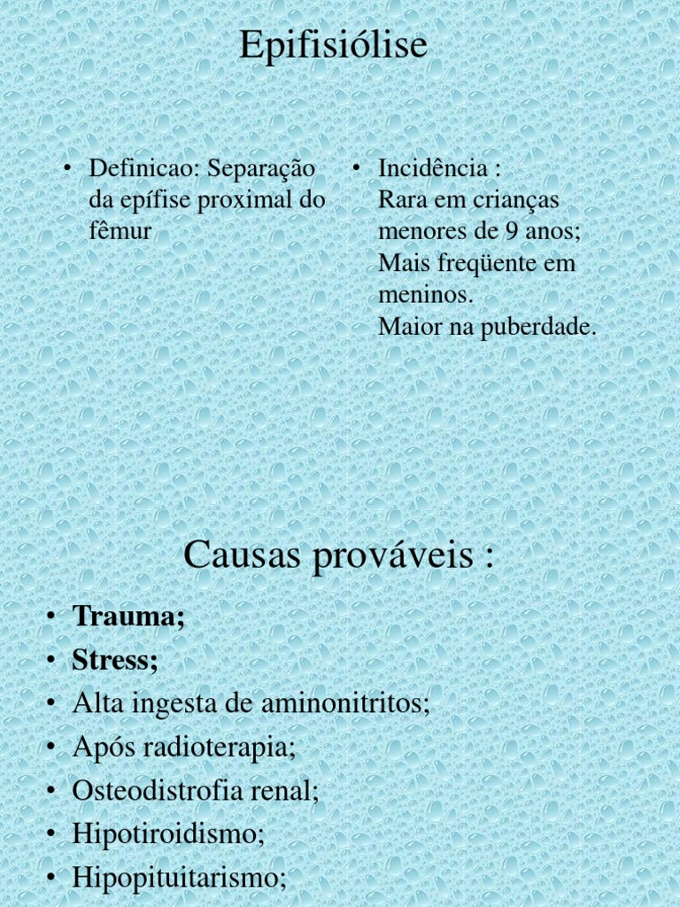 Classificação da Epifisiólise Femoral | PDF