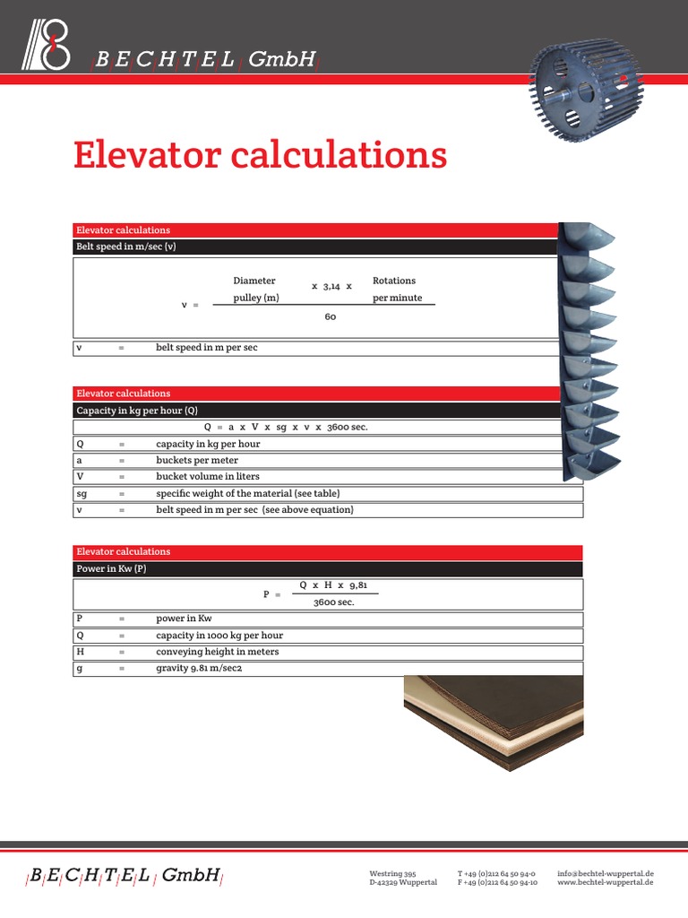 Elevator Calculations Bechtel PDF | PDF | Lime (Material) | Cement