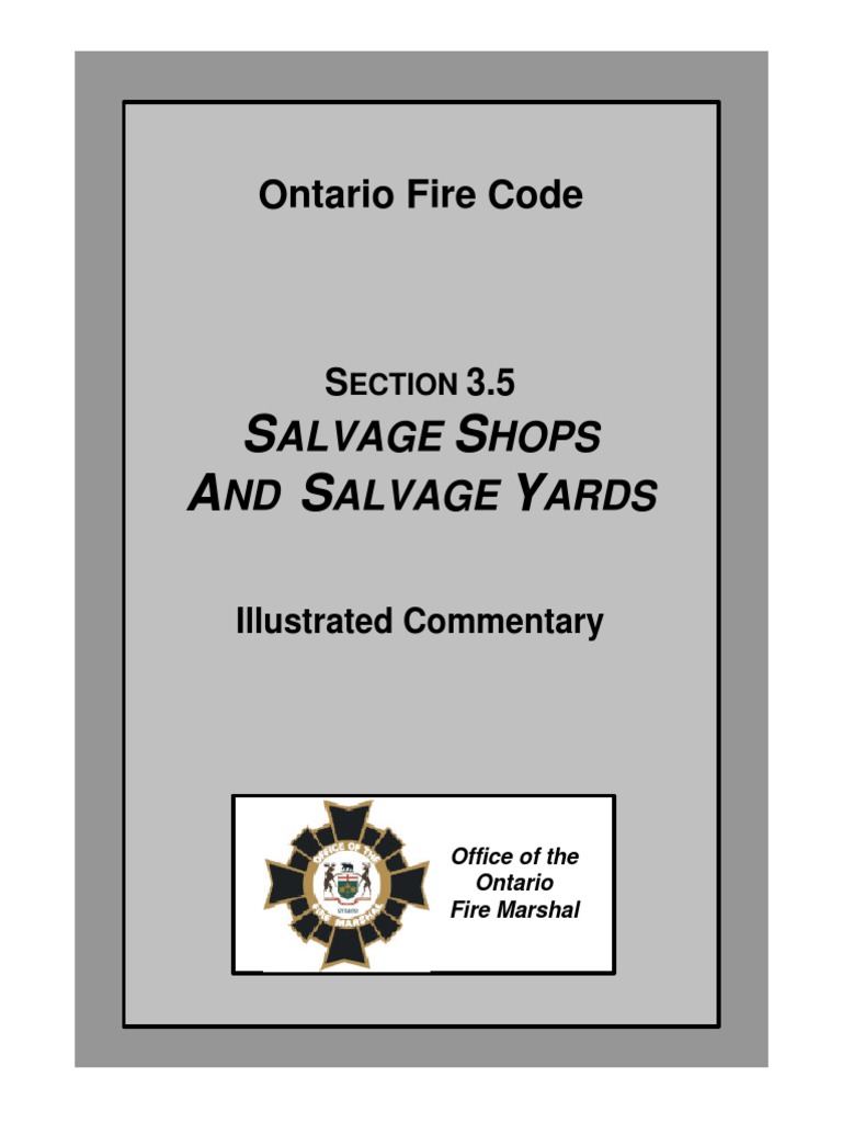 Fire Code Guidelines for Salvage Yards | PDF | Fires | Firefighting
