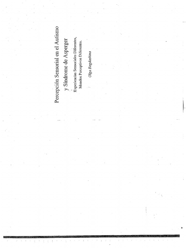Percepci N Sensorial en El Autismo PDF | PDF
